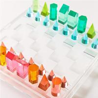China Handmade Acrylic Chess Board Plexiglass Lucite Chess Piece For Entertainment for sale