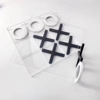 China Plexiglass Acrylic Game Set XO Game Lucite Chess Set For Family Entertainment for sale