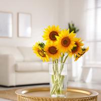 China Countertop 4 Pack Clear Acrylic Flower Vase , Square Tapered Design Acrylic Vase Stand for sale