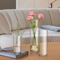 China Lucite Acrylic Cylinder Vases Wedding Centerpieces , Acrylic Flower Holder Custom Logo for sale