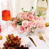 China 3pcs	Acrylic Flower Vase Floral Centerpiece With 12 Holes For Dining Table Decoration for sale