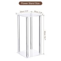 China Clear 15.7 Inches Tall Acrylic Flower Stand For Wedding Party Dinner Centerpieces for sale