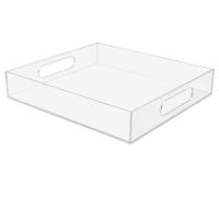 China Clear Rectangular Acrylic Tray Lucite Breakfast Tray For Home Restaurant Hotel for sale