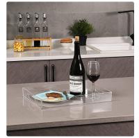China Clear Rectangular Acrylic Tray Lucite Breakfast Tray For Home Restaurant Hotel for sale