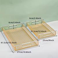 China Smooth Finish Clear Acrylic Serving Tray Lucite Bread Tray With Custom Printing for sale