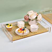 China Smooth Finish Clear Acrylic Serving Tray Lucite Bread Tray With Custom Printing for sale