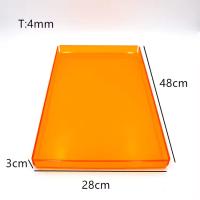 China Orange Rectangular Acrylic Serving Tray Organizer , Plexiglas Acrylic Tea Tray for sale