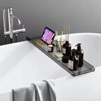 China Custom Color Acrylic Bath Tray Crystal Shelf Lucite Bathtub Caddy OEM Logo for sale