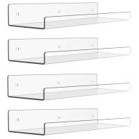 China Wall Mounted 30cm Acrylic Shelf Bracket U Shaped Acrylic Book Holder Handmade for sale