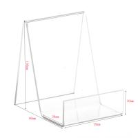 China OEM Transparent Acrylic Holder Acrylic Book Stand Shelf For Bookstore Library Home for sale