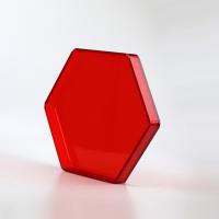 China Hexagon Shape Red Acrylic Tray Organizer PMMA Plexiglass Lucite Serving Tray for sale