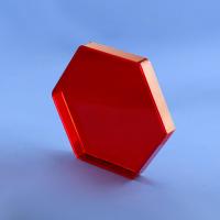 China Hexagon Shape Red Acrylic Tray Organizer PMMA Plexiglass Lucite Serving Tray for sale