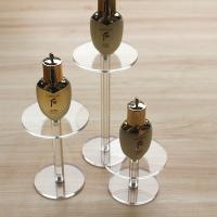 China Round Shape Assembled Transparent Acrylic Display Holder For Cosmetics Jewelry for sale