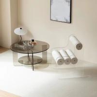 China Minimalist Assembled Custom Acrylic Furniture Acrylic Makeup Chair With Cushion for sale