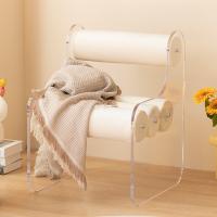 China Minimalist Assembled Custom Acrylic Furniture Acrylic Makeup Chair With Cushion for sale
