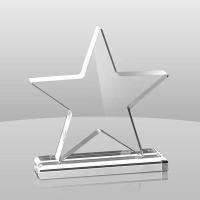 China 6'' H Clear Star Shape Acrylic Trophy With Base , Acrylic Star Award Custom Logo for sale