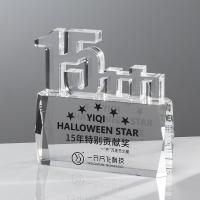 China The 5th Year Anniversary Acrylic Award Plaques With Base Custom Engraving for sale