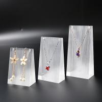 China Custom Size Acrylic Necklace Display Holder Brushed Finishing For Jewelry Store for sale