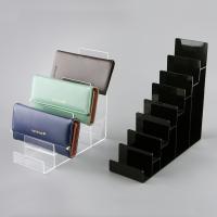 China Multi Tier Acrylic Wallet Display Stand Plexiglass Retail Display Free Standing Holder for sale