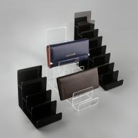 China Multi Tier Acrylic Wallet Display Stand Plexiglass Retail Display Free Standing Holder for sale