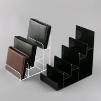China Multi Tier Acrylic Wallet Display Stand Plexiglass Retail Display Free Standing Holder for sale