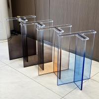 China Custom T Shape Acrylic Table Leg Plexiglas Acrylic Dinning Furniture Leg Easy Assembly for sale