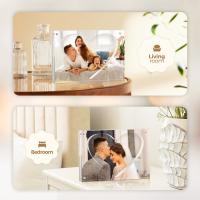 China 5 X 7 Clear Heart Shape Acrylic Magnetic Photo Frame Lucite Double Side Picture Frame for sale
