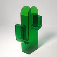 China Stylish Green Cactus Shape Acrylic Flower Vase Lucite Acrylic Stands For Flowers for sale