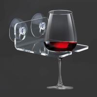 China Wall Mounted L Shape Clear Acrylic Wine Holder Lucite Wine Rack Customized Size for sale