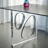 China Custom T Shape Clear Acrylic Furniture Legs Plexiglass Acrylic Dinning Table Leg for sale