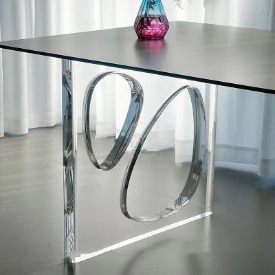 China Custom T Shape Clear Acrylic Furniture Legs Plexiglass Acrylic Dinning Table Leg for sale
