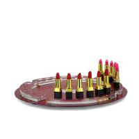 China Round Rotating Acrylic Lipsticks Display Stand Holder For Cosmetics Brands for sale