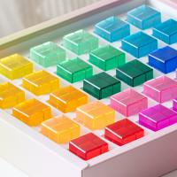 China Rainbow Colors Acrylic Building Blocks For Shape Recognition Early Education Toy for sale