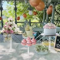 China Lovely Round Shape Clear Acrylic Cake Holder   Plexiglas POS Stand For Dessert Cake for sale