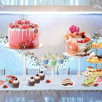 China Lovely Round Shape Clear Acrylic Cake Holder   Plexiglas POS Stand For Dessert Cake for sale