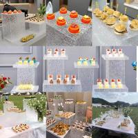 China Ripple Pattern Acrylic Dessert Stand with Stone Texture Base for Weddings Banquets Afternoon Tea Displays for sale