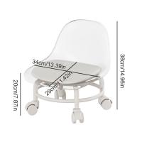 China Short Rolling Stool Chair With Back Support , Acrylic Modern Furniture Rolling Stool Chair for sale