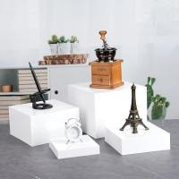China White Acrylic Five-sided Buffet Food Display Stand Cubic Cake And Dessert Display Stand For Wedding or Family Parties for sale