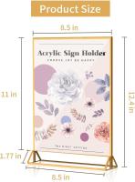 China Gold Acrylic Picture Frame Event Signage Double-Sided Sign Holder For Weddings, Menus, And Office Displays for sale