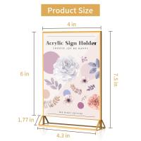 China Gold Acrylic Picture Frame Event Signage Double-Sided Sign Holder For Weddings, Menus, And Office Displays for sale