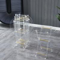 China Round Folding Acrylic End Table Coffee Table Set for Living Room Hotel Coffee Shop Customized Thickness for sale