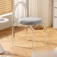 China Stylish Assembled Acrylic Transparent Makeup Chair for Bedroom, Balcony, and Dining Use for sale