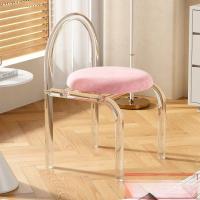 China Stylish Assembled Acrylic Transparent Makeup Chair for Bedroom, Balcony, and Dining Use for sale
