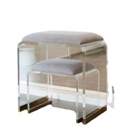 China Minimalist Acrylic Transparent Stool for Home Bathroom Living Room and Makeup Use for sale