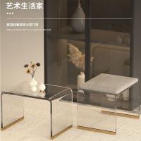 China Minimalist Acrylic Transparent Stool for Home Bathroom Living Room and Makeup Use for sale