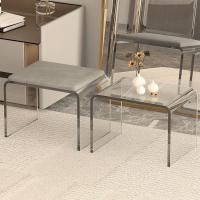 China Minimalist Acrylic Transparent Stool for Home Bathroom Living Room and Makeup Use for sale