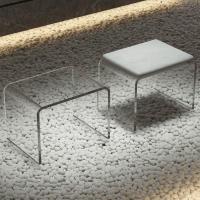 China Minimalist Acrylic Transparent Stool for Home Bathroom Living Room and Makeup Use for sale
