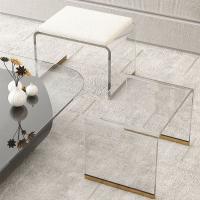 China Minimalist Acrylic Transparent Stool for Home Bathroom Living Room and Makeup Use for sale