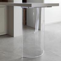 China Stylish Clear Arc-Shaped Acrylic Table Legs Floating Design for Standard or Customized 60 x 20 x 75 cm Tables for sale