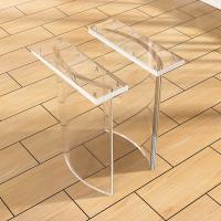 China Stylish Clear Arc-Shaped Acrylic Table Legs Floating Design for Standard or Customized 60 x 20 x 75 cm Tables for sale